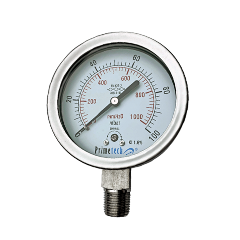 Manómetro Primetech Tipo Cápsula – Inox. Total – MP660 (2 1/2″ Inf ...